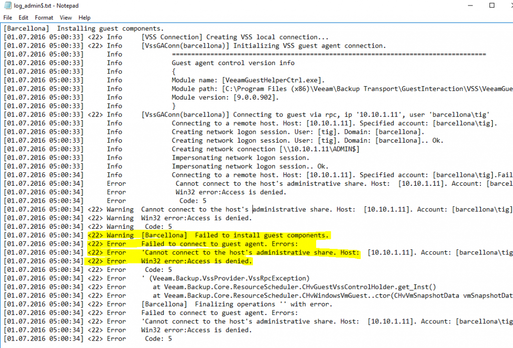 Veeam Backup & Replication: Failed to Create Snapshot - WindowServer.it