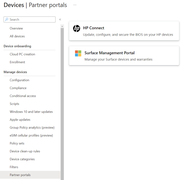 Microsoft Intune: configurare HP Connect per la gestione dei BIOS ...